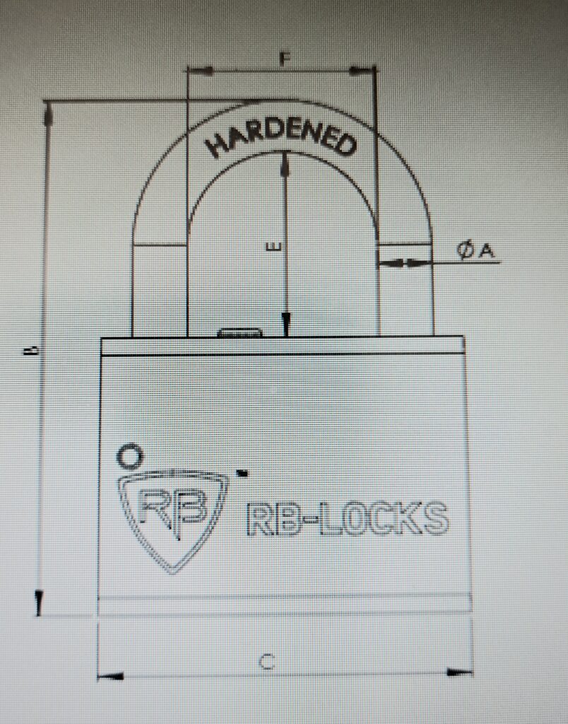 RB LocXis PL10 Series 63mm Connected / Removable Shackle Padlock - KC ...